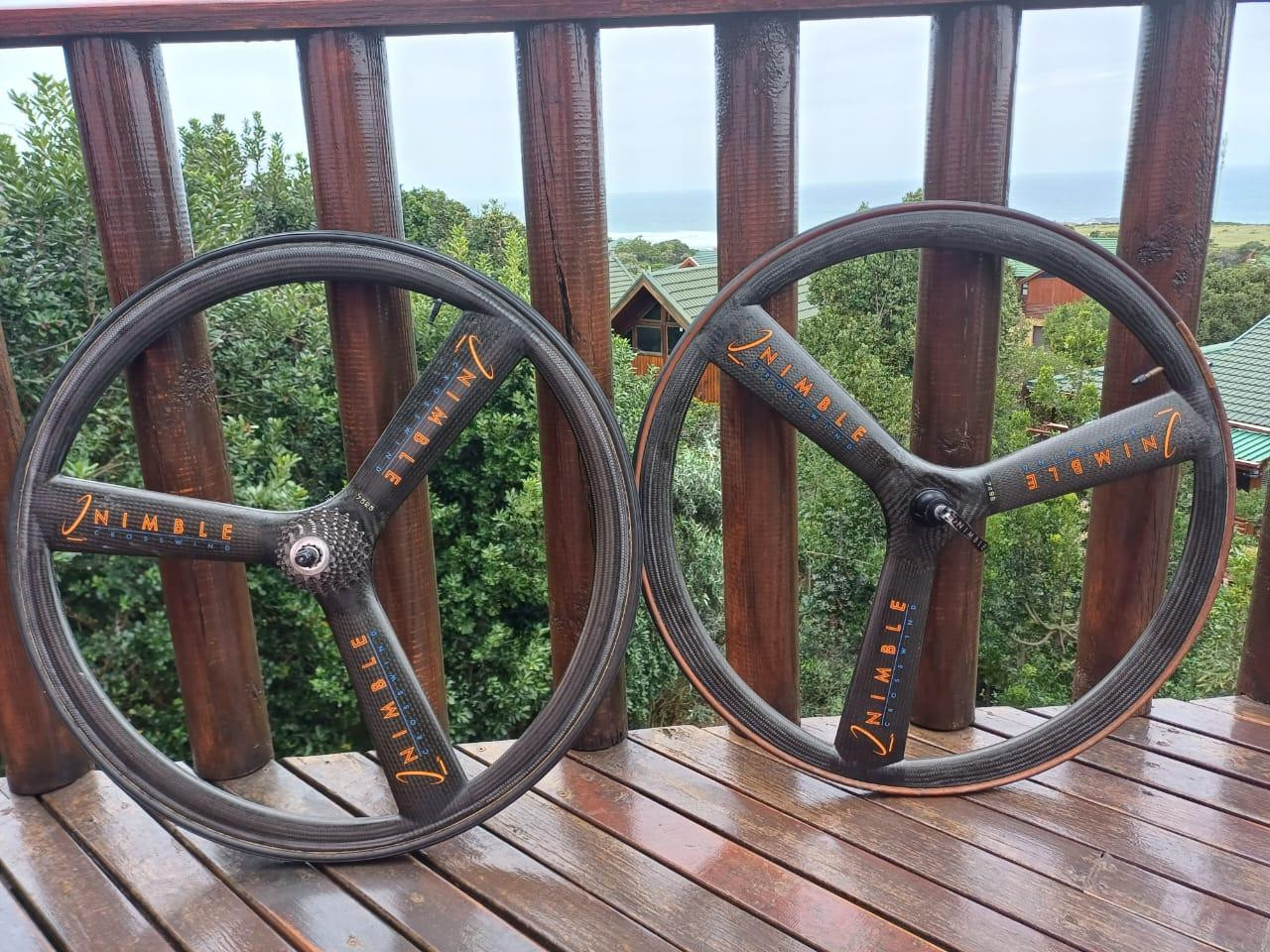 Nimble 3 spoke carbon fiber time trail wheels | Road Bike Wheels | Bike Hub
