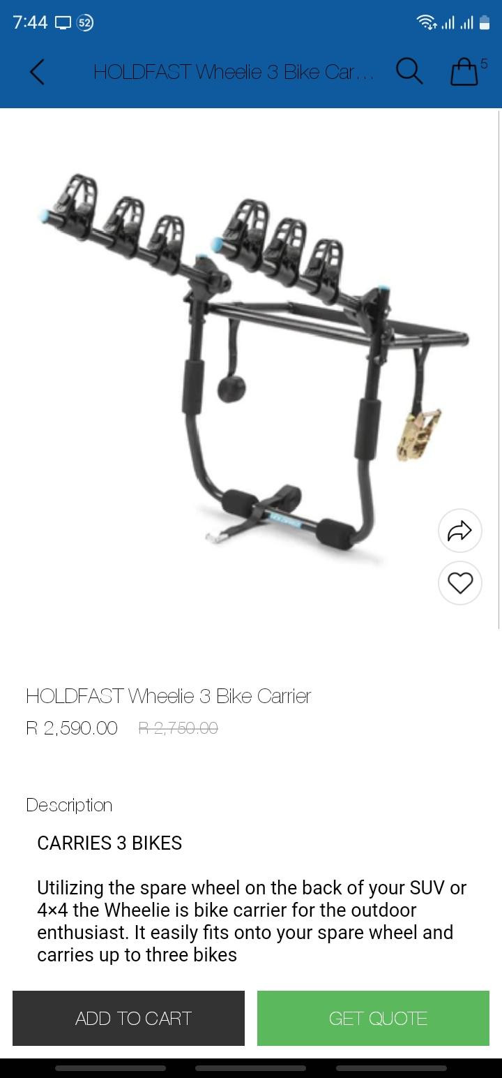 HOLDFAST Wheelie 3 Bike Carrier | Bike Racks | Bike Hub