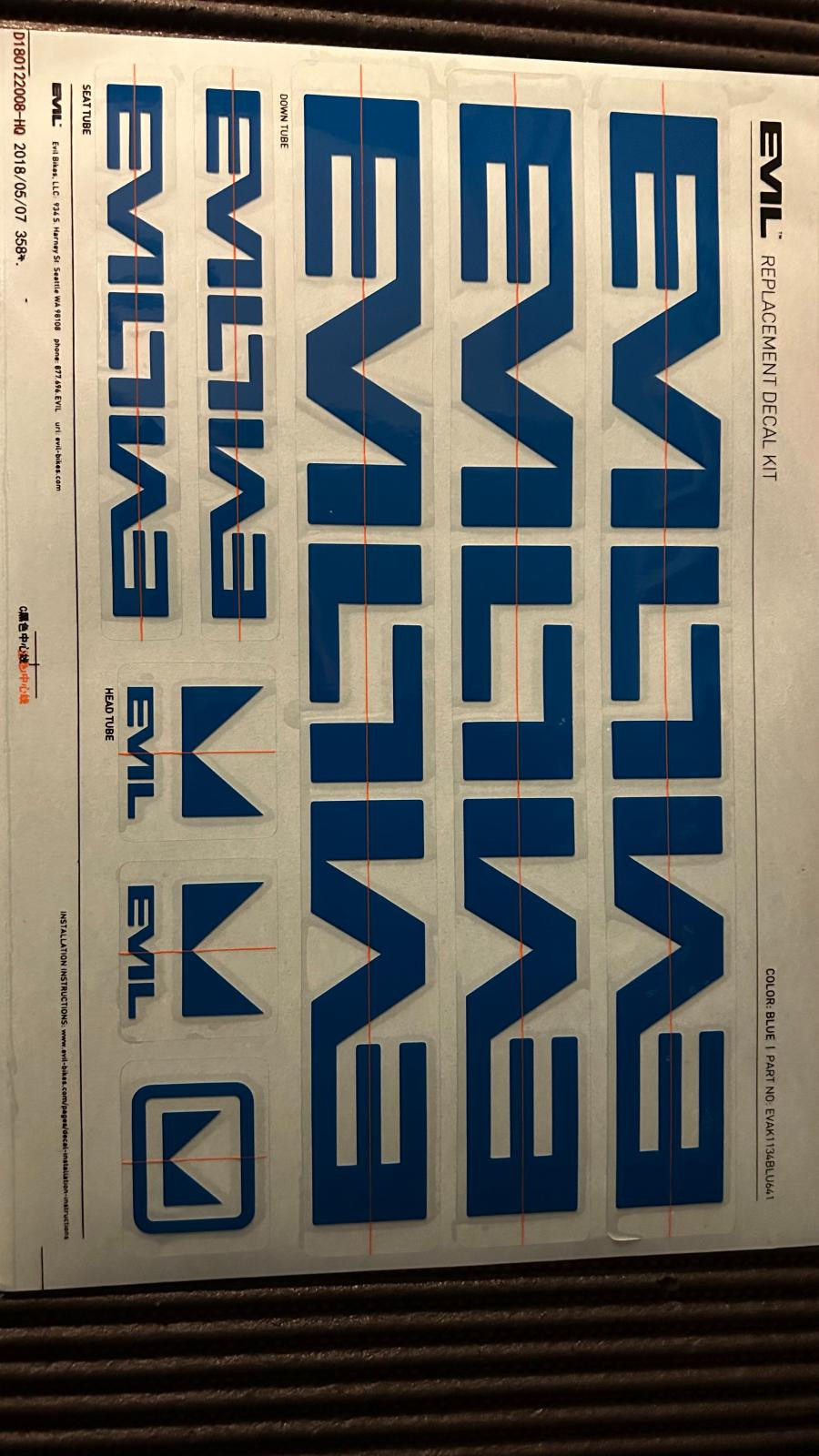 Evil Frame Decals - Original | Frame Protection & Stickers | Bike Hub