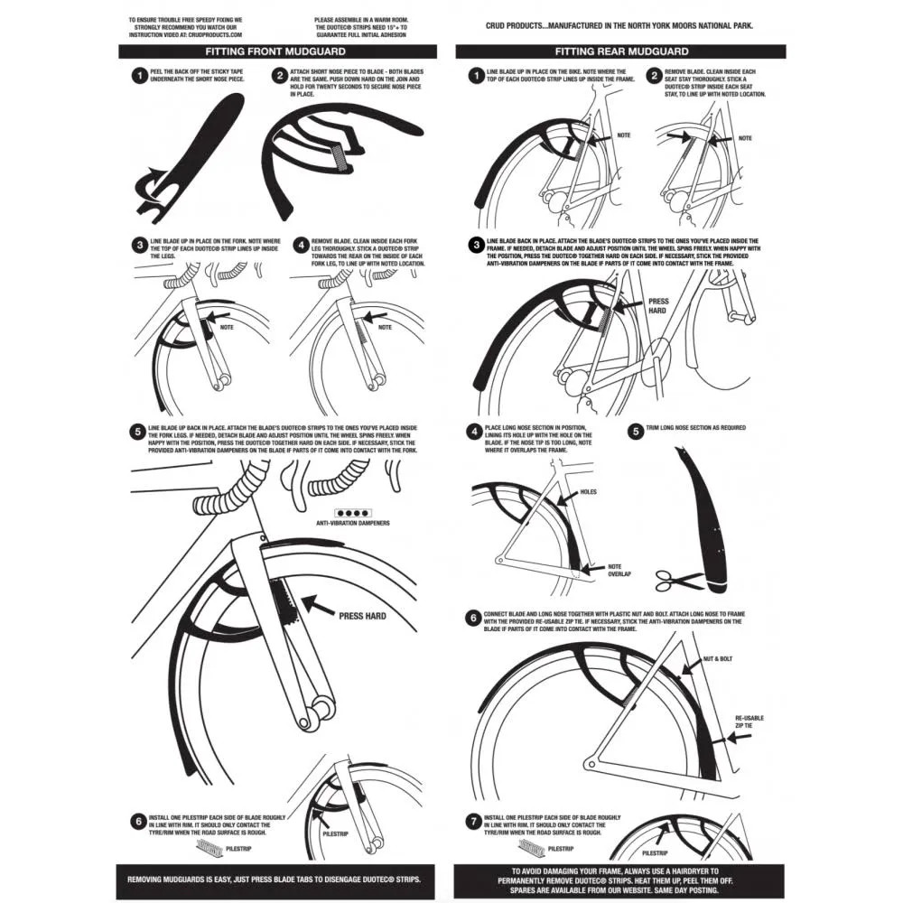 Crud Roadracer Mk3 mudguard Easy on/off (Velcro). | Mud Guards | Bike Hub