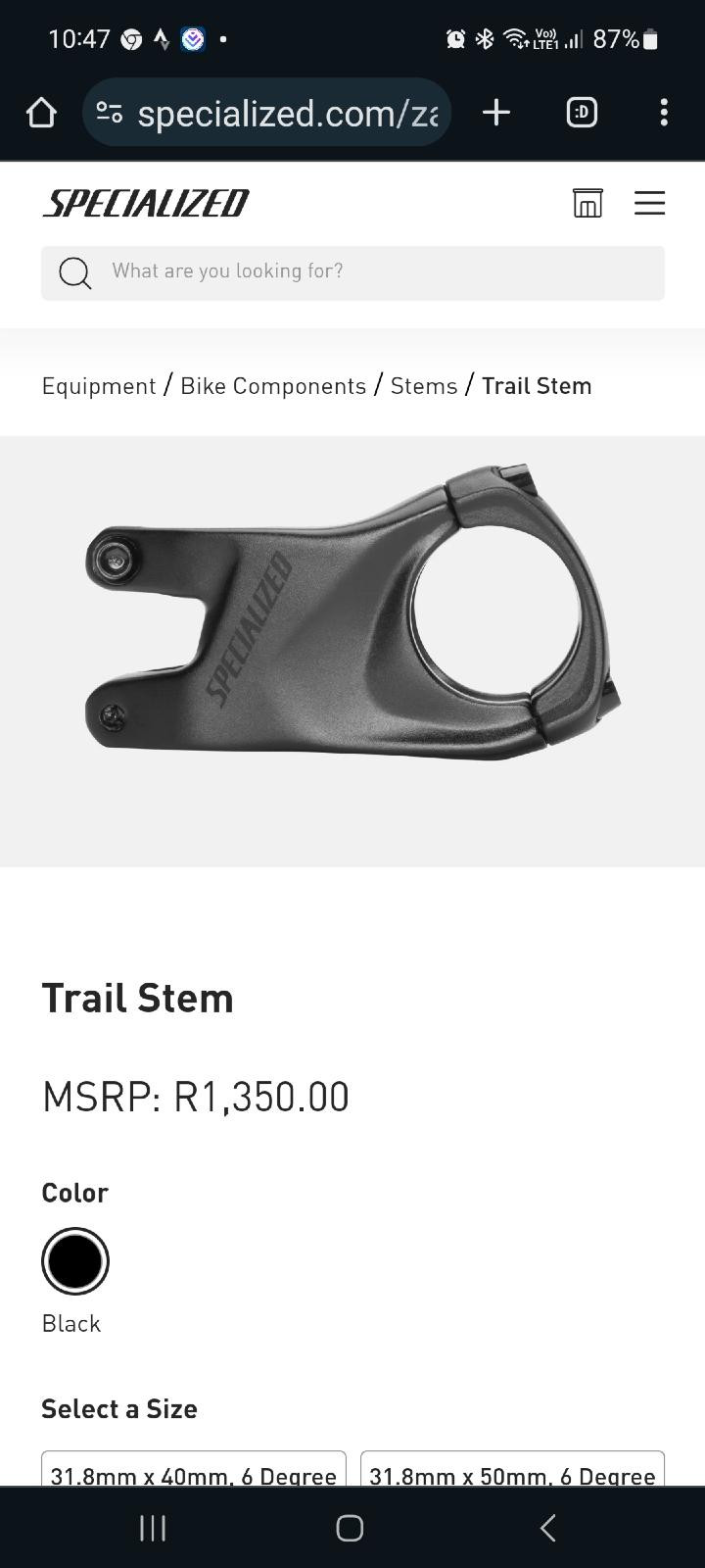 Specialized Trail stem | Stems | Bike Hub