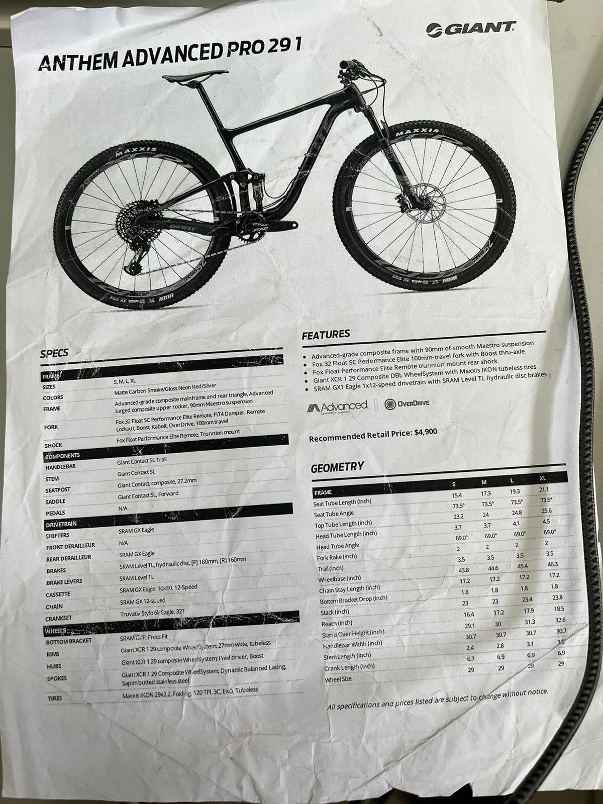 Giant Anthem Advanced Pro 291 | Dual Suspension Mountain Bikes | Bike Hub