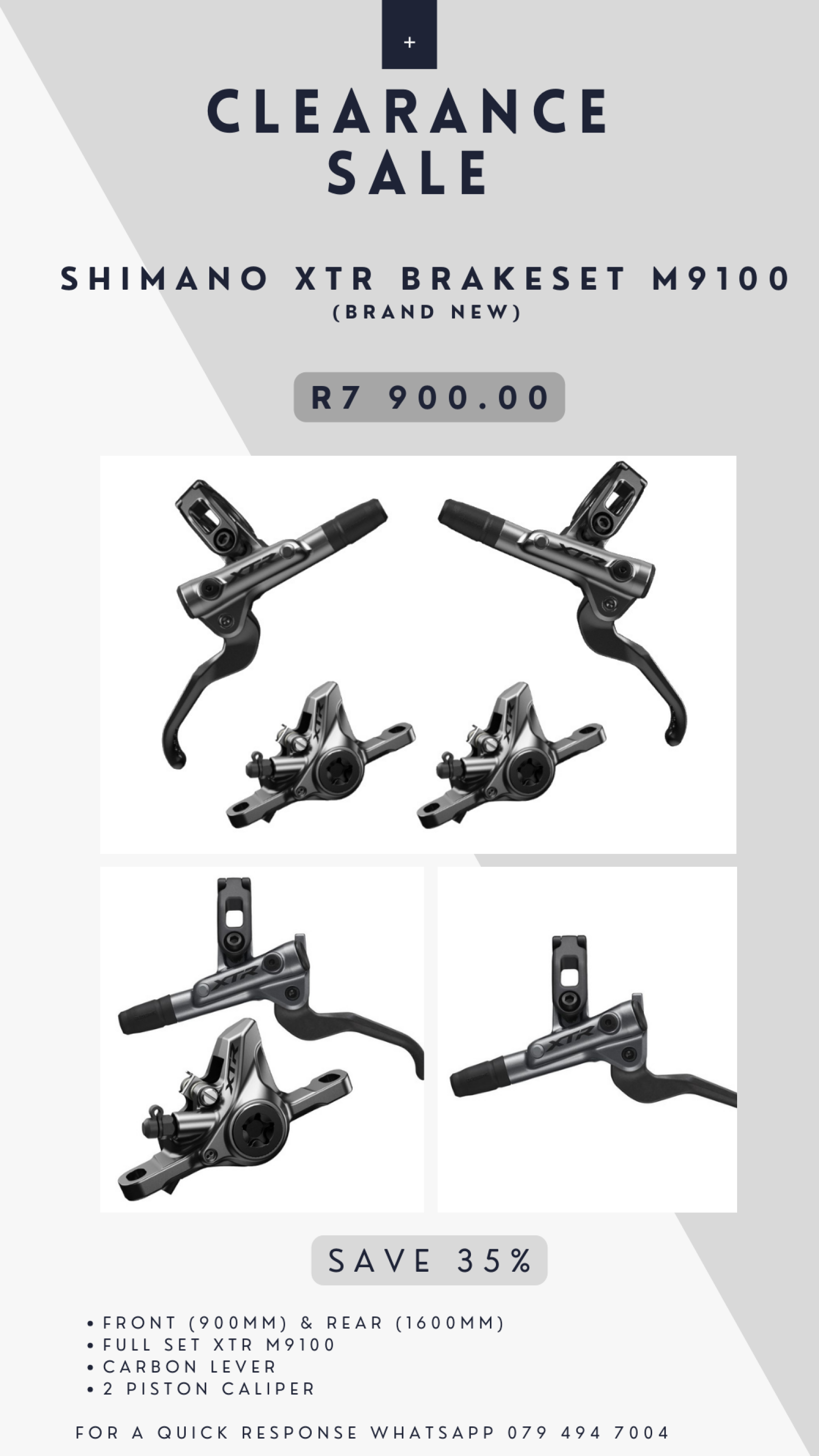 Shimano XTR M9100 Front & Rear Set (Brand New) | Mountain Bike Brakes ...