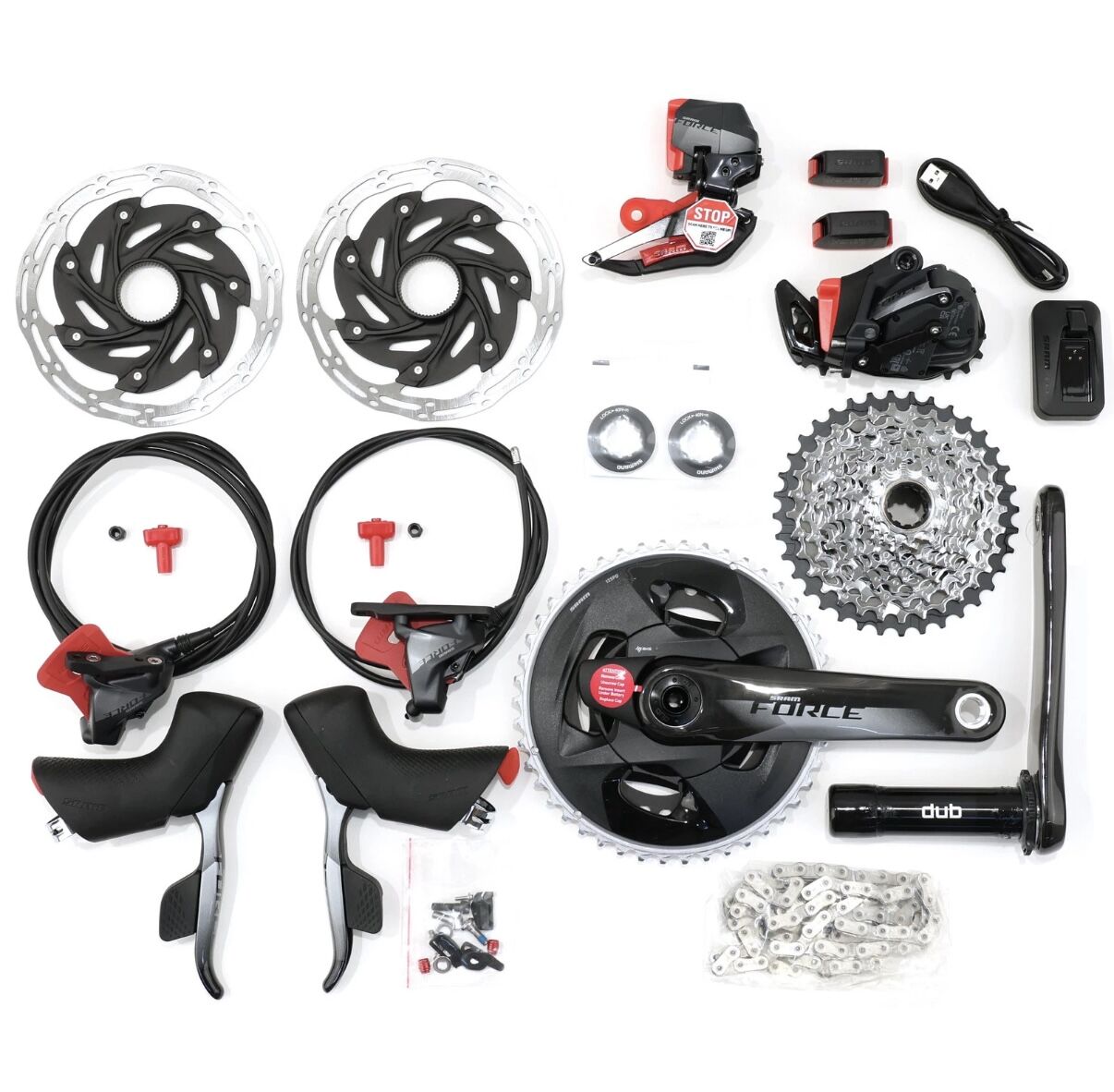 SRAM Force AXS 2x12 Powermeter Groupset | Complete Groupsets | Bike Hub