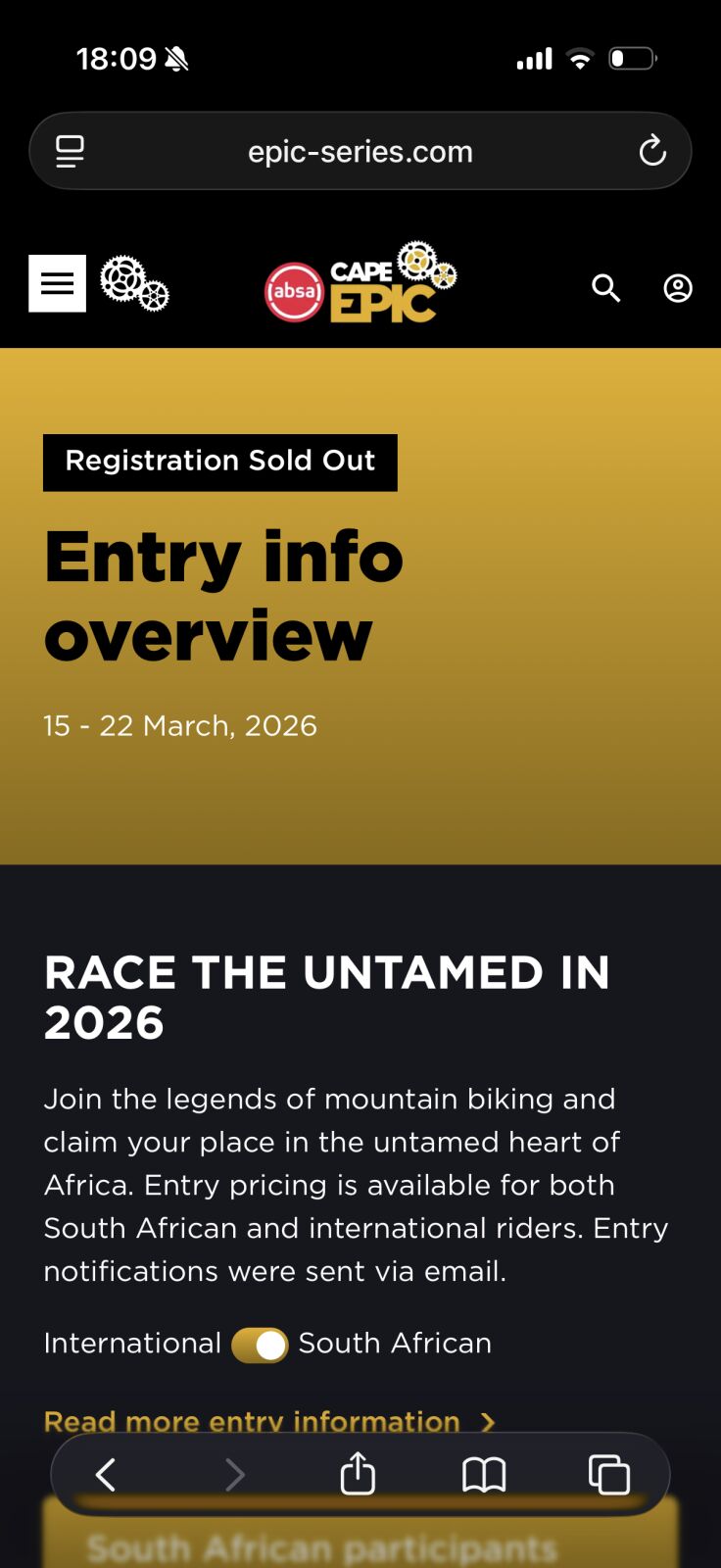 2026 ABSA Cape Epic Entry (R122,000) | Event Entries | Bike Hub